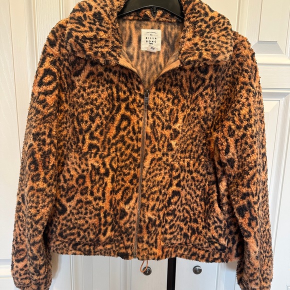 Billabong | Jackets & Coats | Leopard Print Fleece Jacket | Poshmark